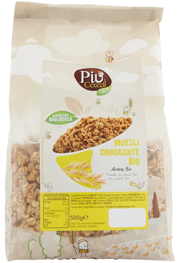 Test e Recensione PIÙ CEREALI BIO MUESLI CROCCANTE AVENA | Altroconsumo