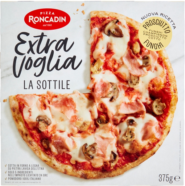 Test e Recensione RONCADIN PIZZA EXTRA VOGLIA LA SOTTILE PROSCIUTTO E ...